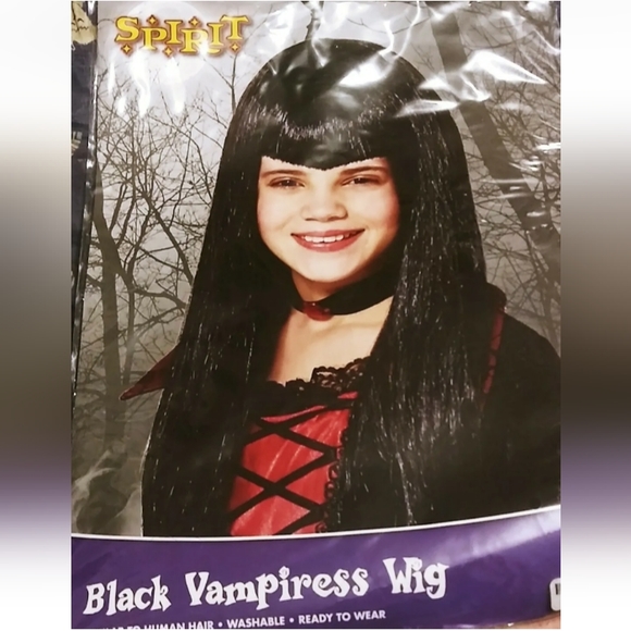 Spirit | Costumes | Child Vampire Wig Gothic Rag Black Fancy Dress ...